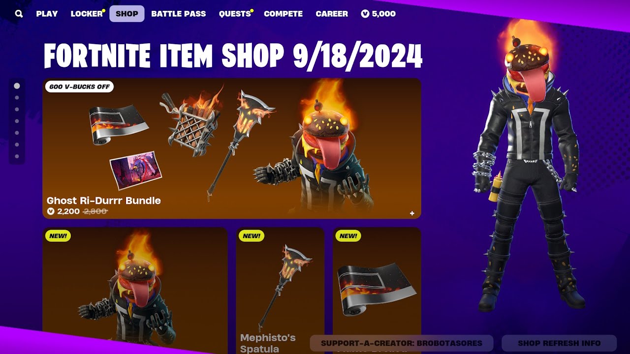 NEW GHOST RI-DURRR SKIN! Fortnite item shop 9/18/2024 - YouTube