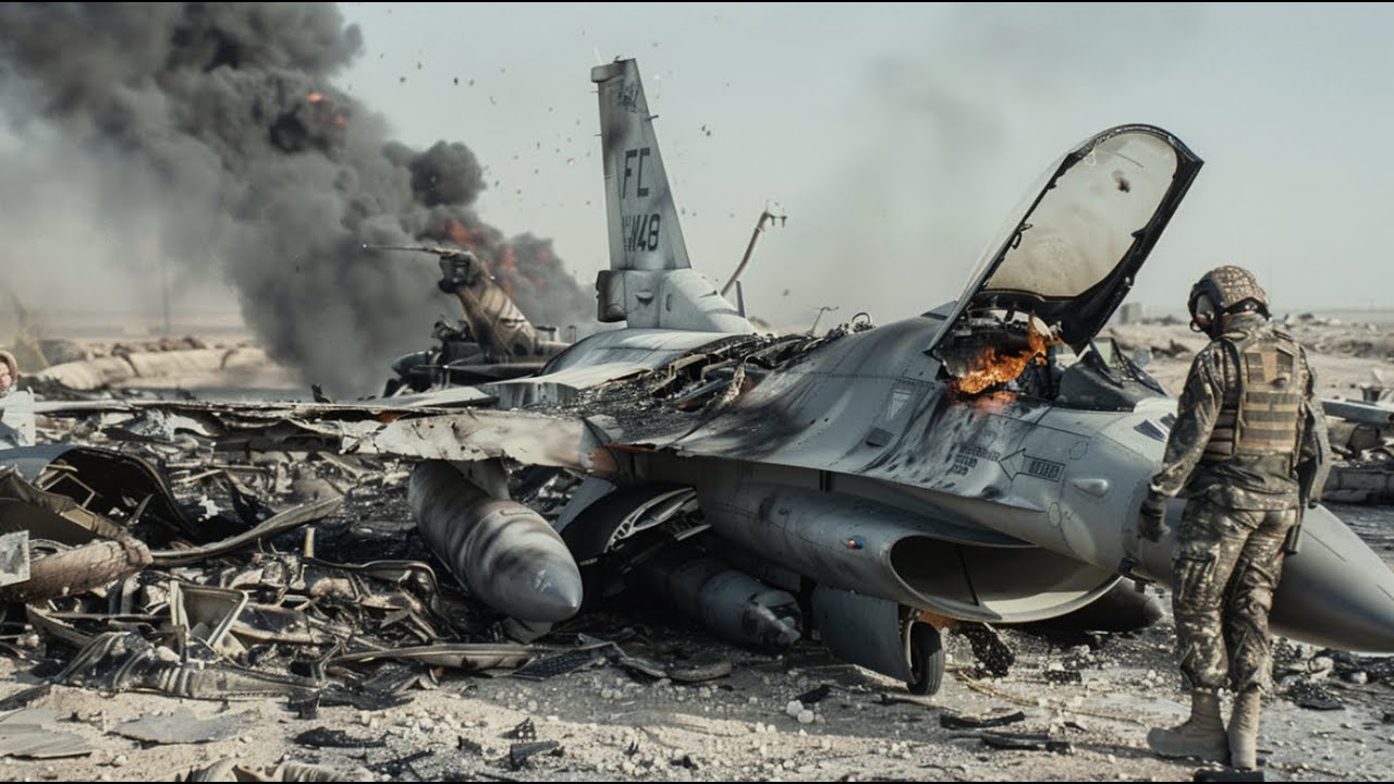 "Kyiv Air Base Again Bombed by Putin's Airstrikes... 14 US F-16s ...