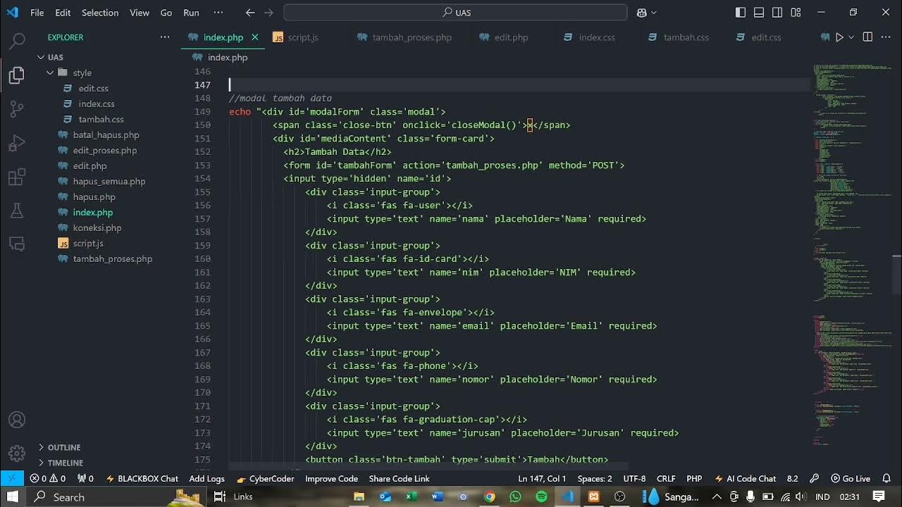 UAS | PRAKTEK PEMROGRAMAN WEB CRUD DENGAN PHP - YouTube
