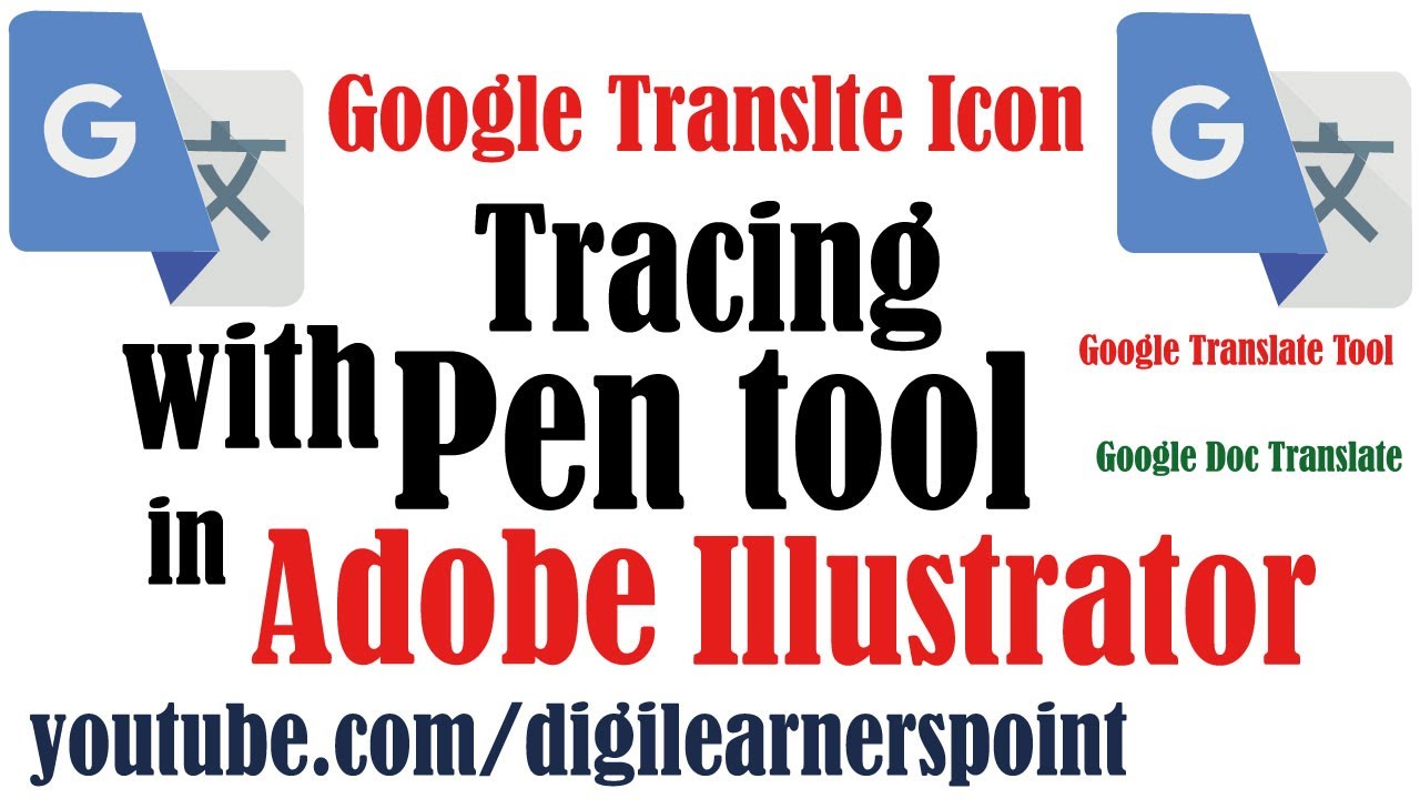 Google translate Icon tracing with Pen tool in Adobe Illustrator - YouTube