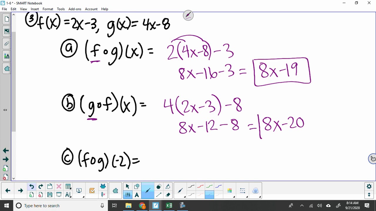 PreCalc 1.6 Function Operations and Compositions - YouTube