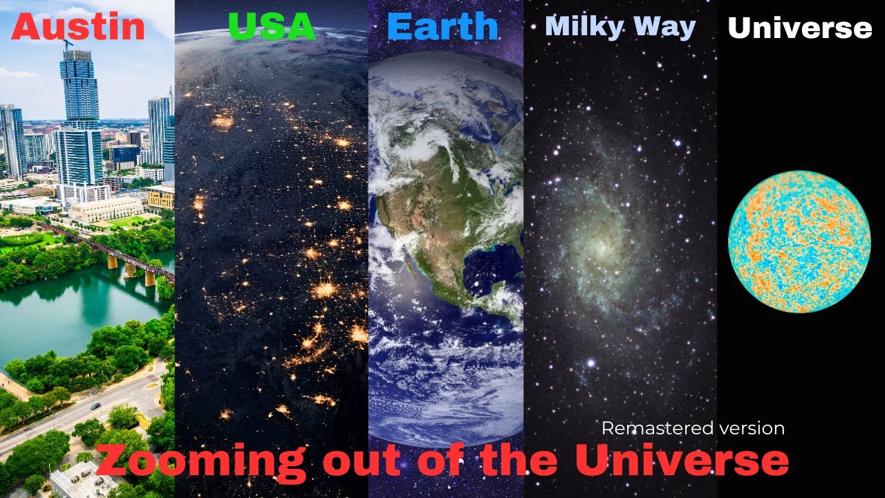 Zooming Out Of The Universe remastered version #space #animations - YouTube