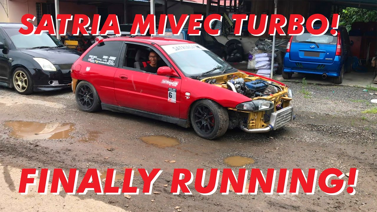 PROTON SATRIA 4G93 MIVEC TURBO AR70 GT35 FINALLY RUNNING! - YouTube