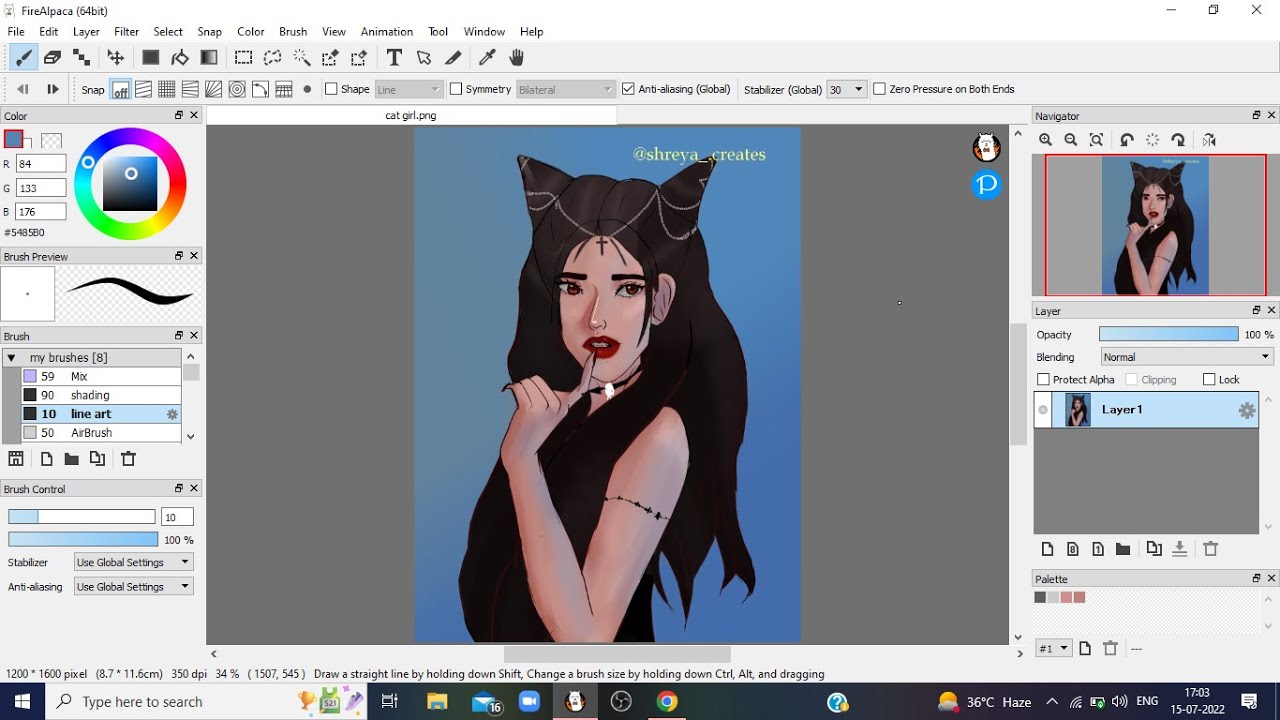 CAT GIRL SPEEDPAINT | FIREALPACA TIME LAPSE | DRAW WITH ME| TUTORIAL ...