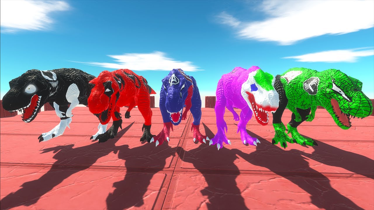 Speed Race T-rex Superheroes Vs Megalodon Hunting Found Jurassic World ...