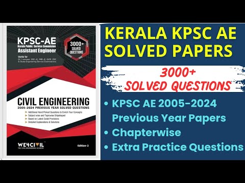 Kerala KPSC AE Civil Solved Papers Book 3000+ Questions 2005-2024 ...