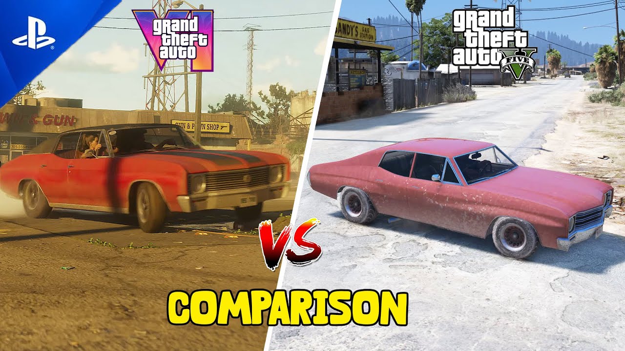 GTA VI VS GTA V Real Graphics Comparison 4K - YouTube