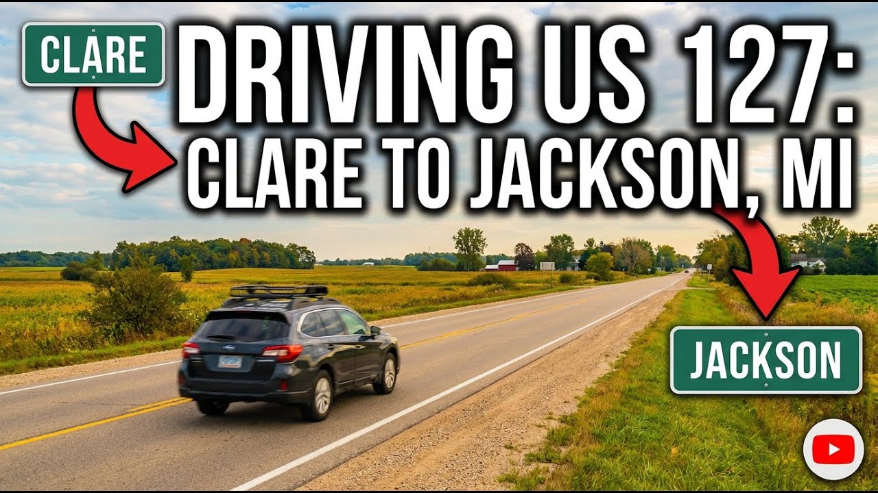 Driving on US 127 in Michigan from Clare to Jackson - YouTube