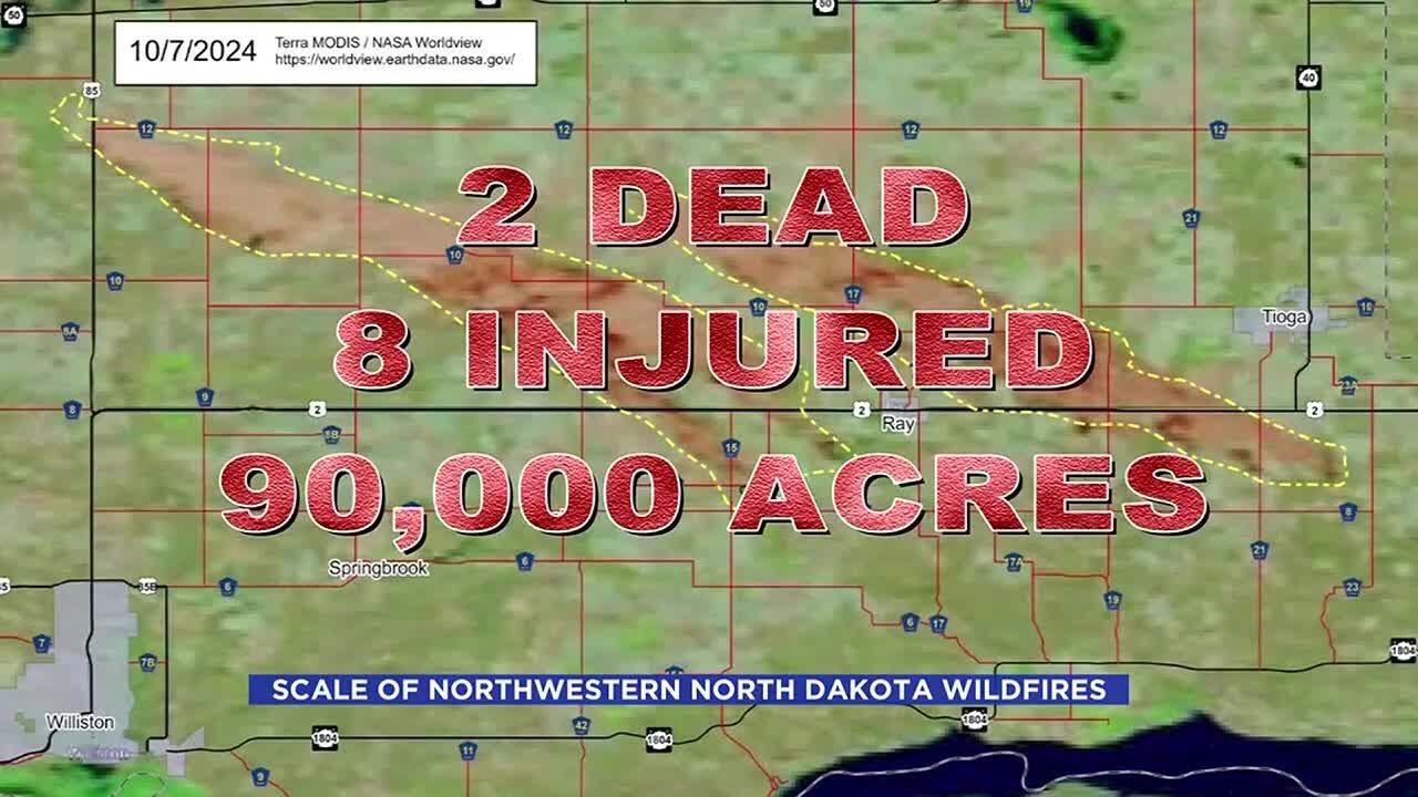 Scale of Northwestern North Dakota Wildfires - YouTube