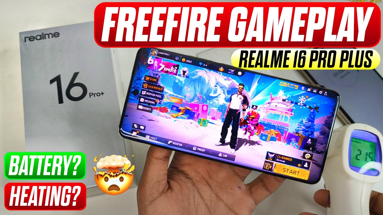 realme 16 pro plus free fire test - graphics 😱 | realme 16 pro plus 5g ...