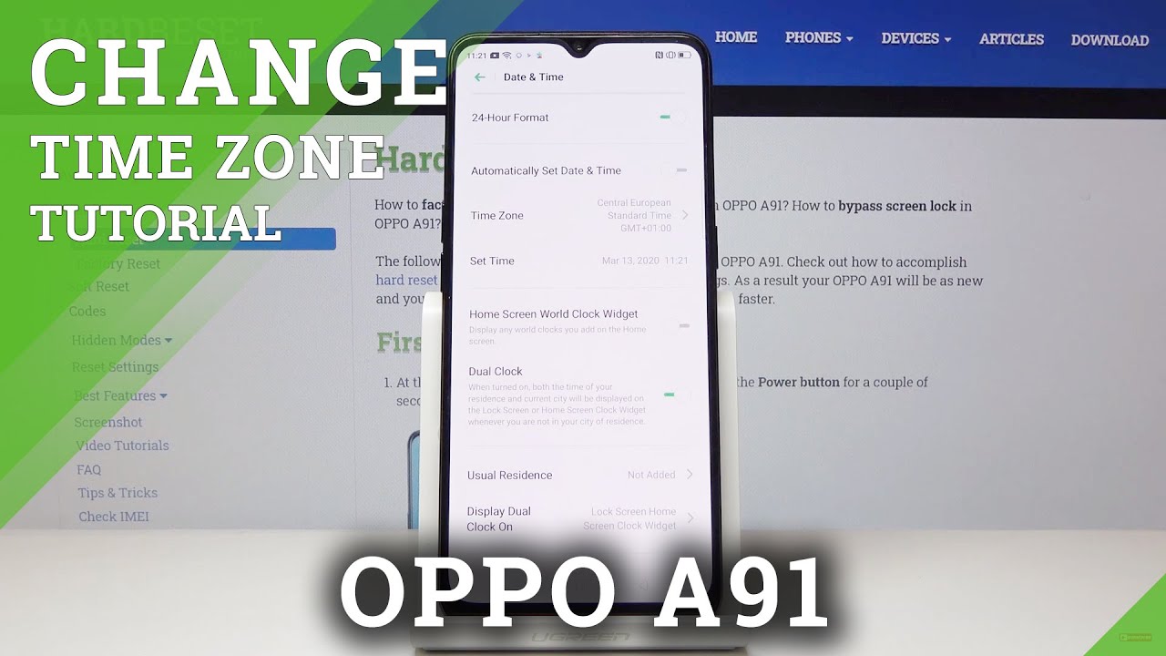 How to Set Date & Time in OPPO A91 – Clock Format - YouTube