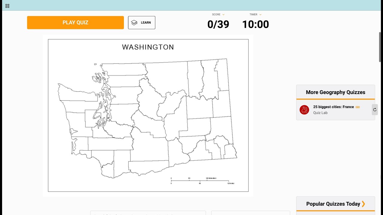 All 39 Washington County Seats From Memory - YouTube