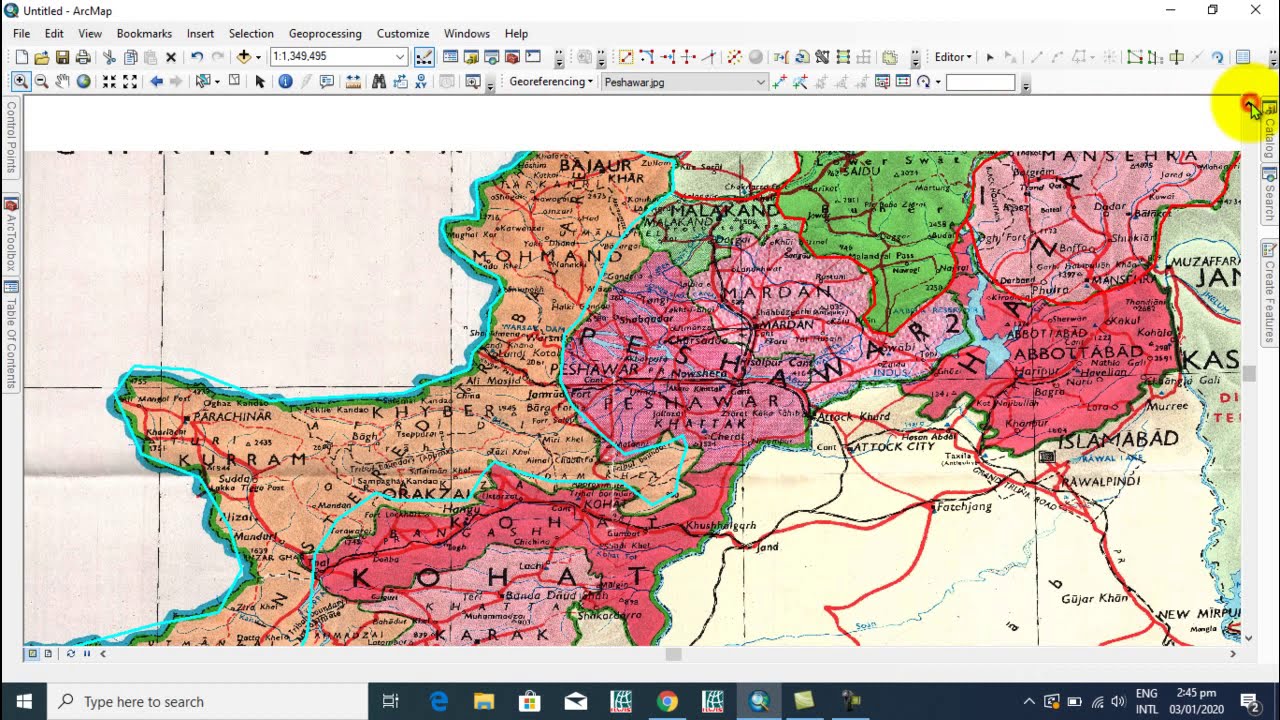 How To Digitization A Scanned Map Using Arcgis Software Youtube