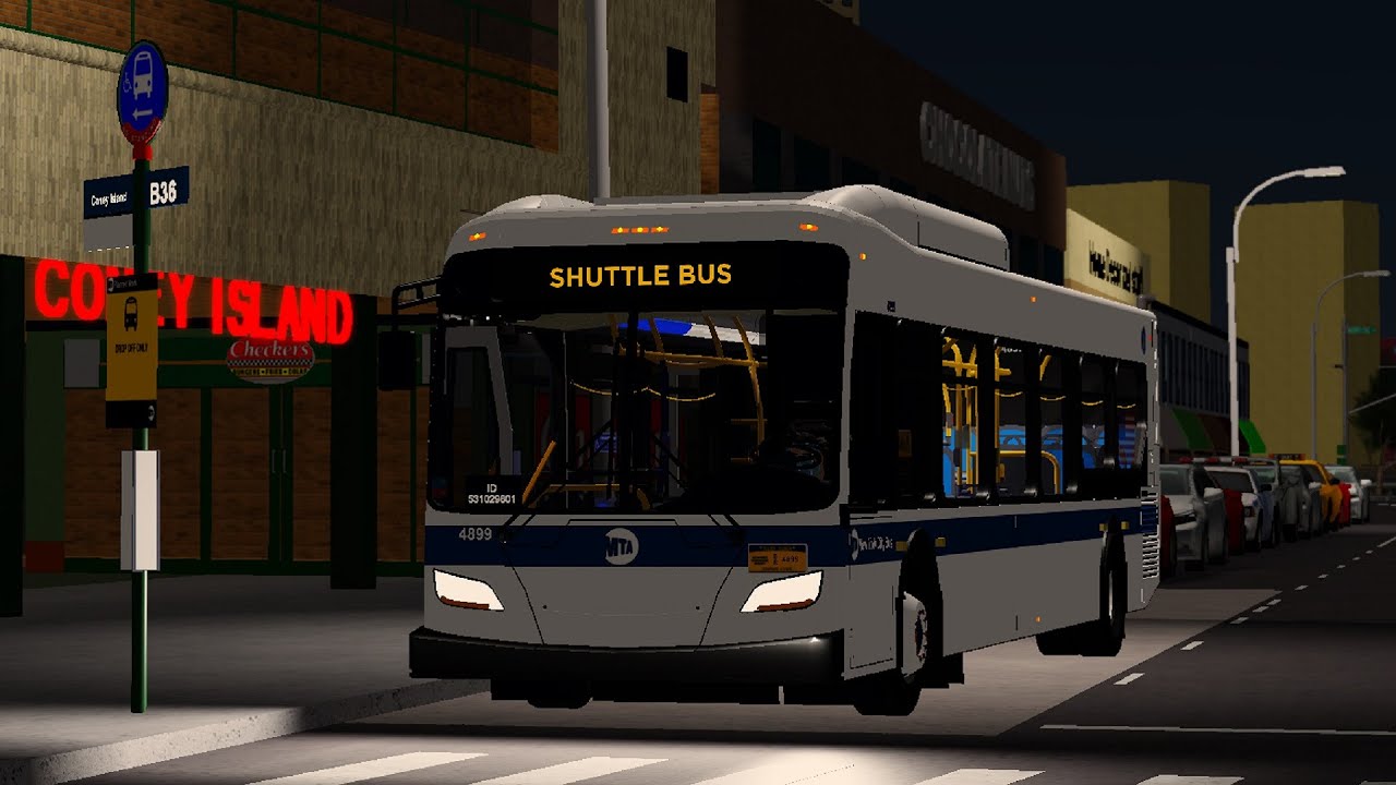 MTA Roblox: 2012 New Flyer XD40 4899 on the (Q) Subway Shuttle to Coney ...