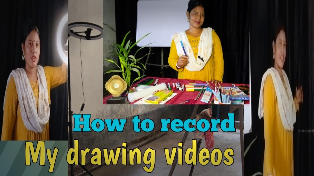 How to record my drawing videos for YouTube/drawing video shoot karne ...