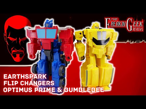 Earthspark Flip Changers OPTIMUS PRIME & BUMBLEBEE: EmGo's Transformers ...
