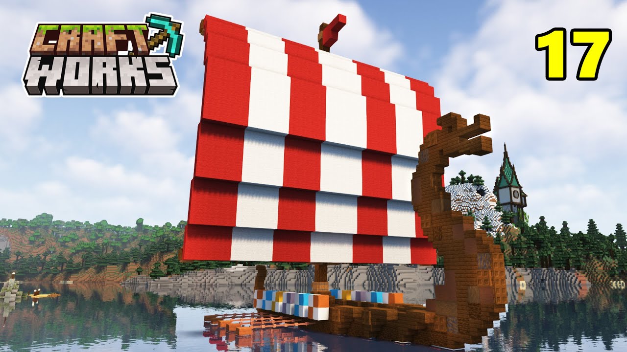 I built a Viking Longship! : Ep17 Season Finale : CraftWorks SMP ...