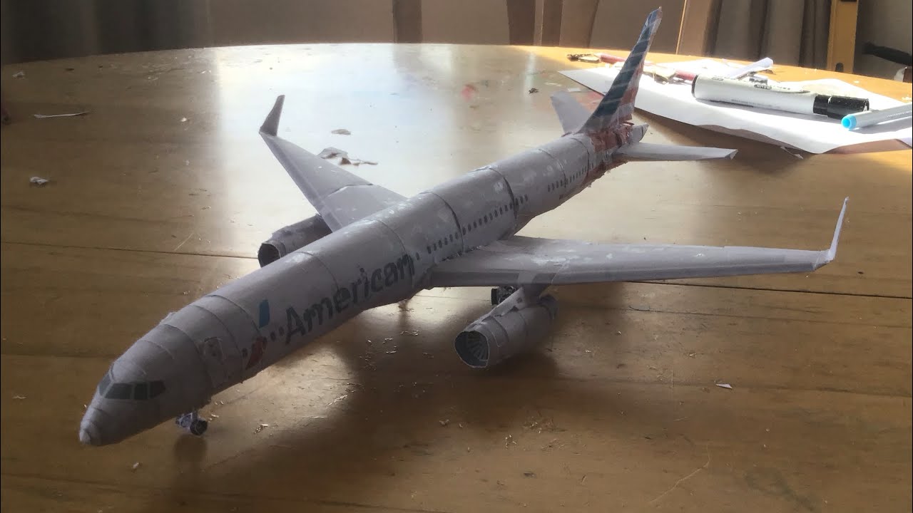 AMERICAN Airlines 757-200 paper craft - YouTube
