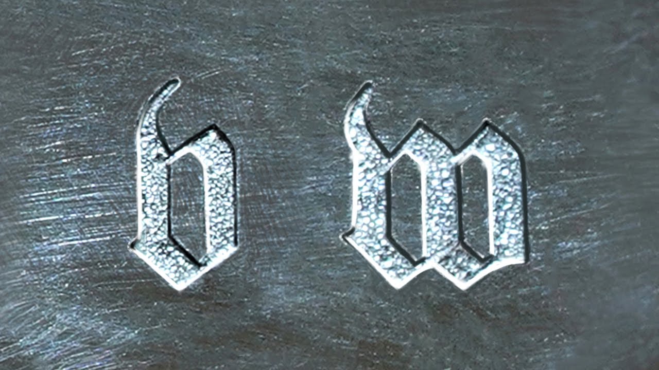 Hand Engraving Letter V and W in Old English Font - YouTube