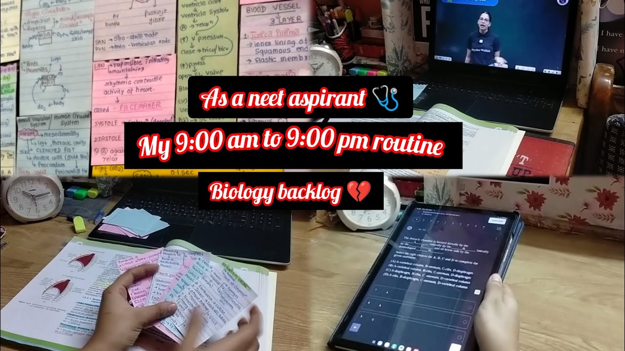My 9 am to 9 pm routine as a neet aspirant 🩺 |Cover bio chapter 🌷 ...