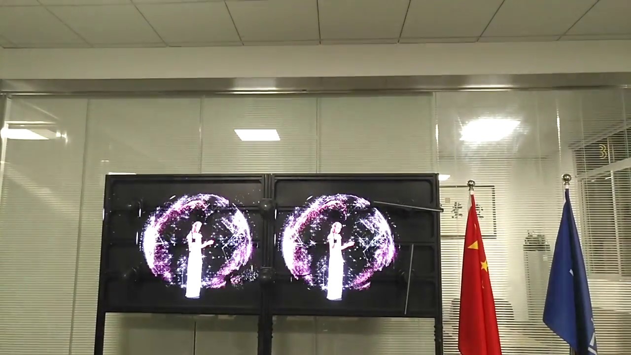 Eye-catcher rotated fan 3D hologram display easy installation on wall ...
