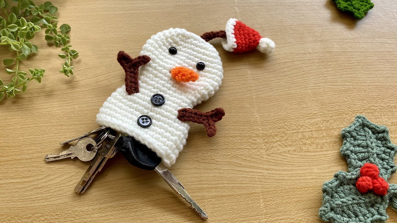 CHRISTMAS CROCHET ☃️ Easy! Crochet Snowman Key Holder 🎄 - YouTube