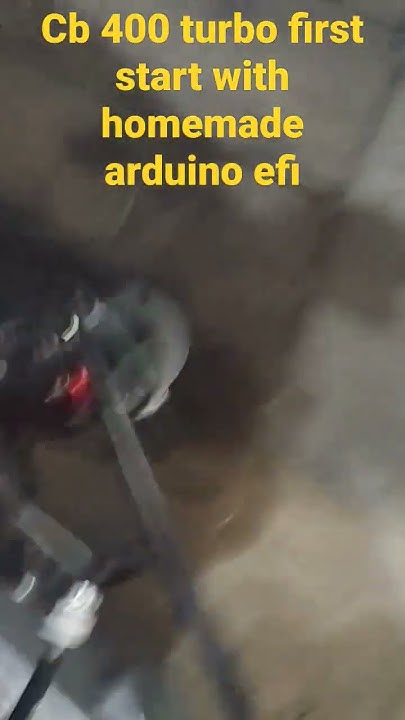 First start of my turbocharged cb400 with homemade arduino electronic ...