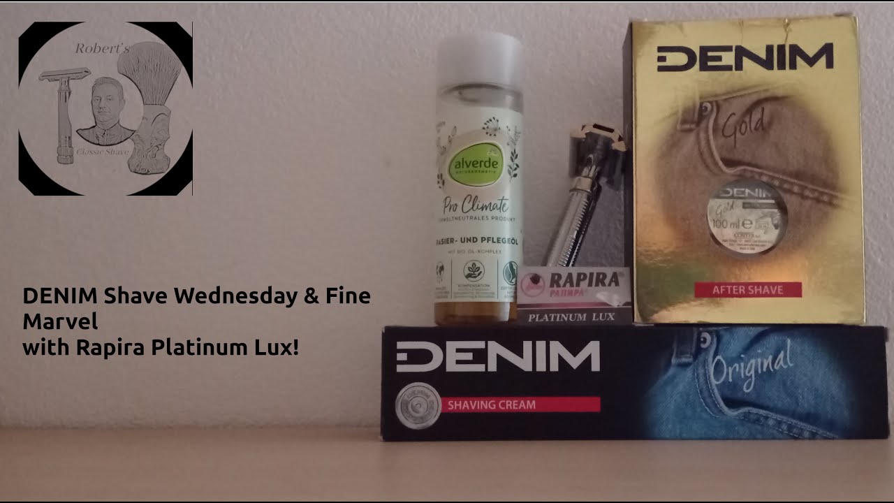 DENIM Shave Wednesday & Fine Marvel with Rapira Platinum Lux! - YouTube