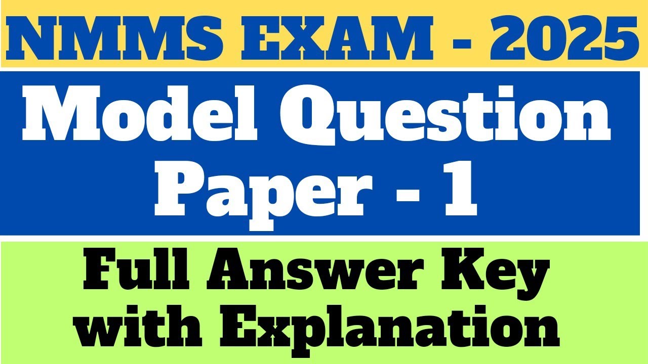 MODEL QUESTION PAPER - 1 | NMMS MAT | Answer key with Explanation #nmms ...