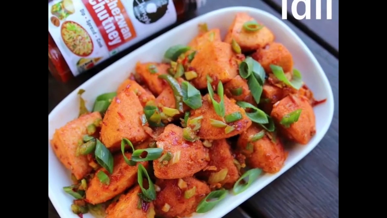 Schezwan Idli Recipe | How To Make Crispy Schezwan Idli | Desi Chinese ...