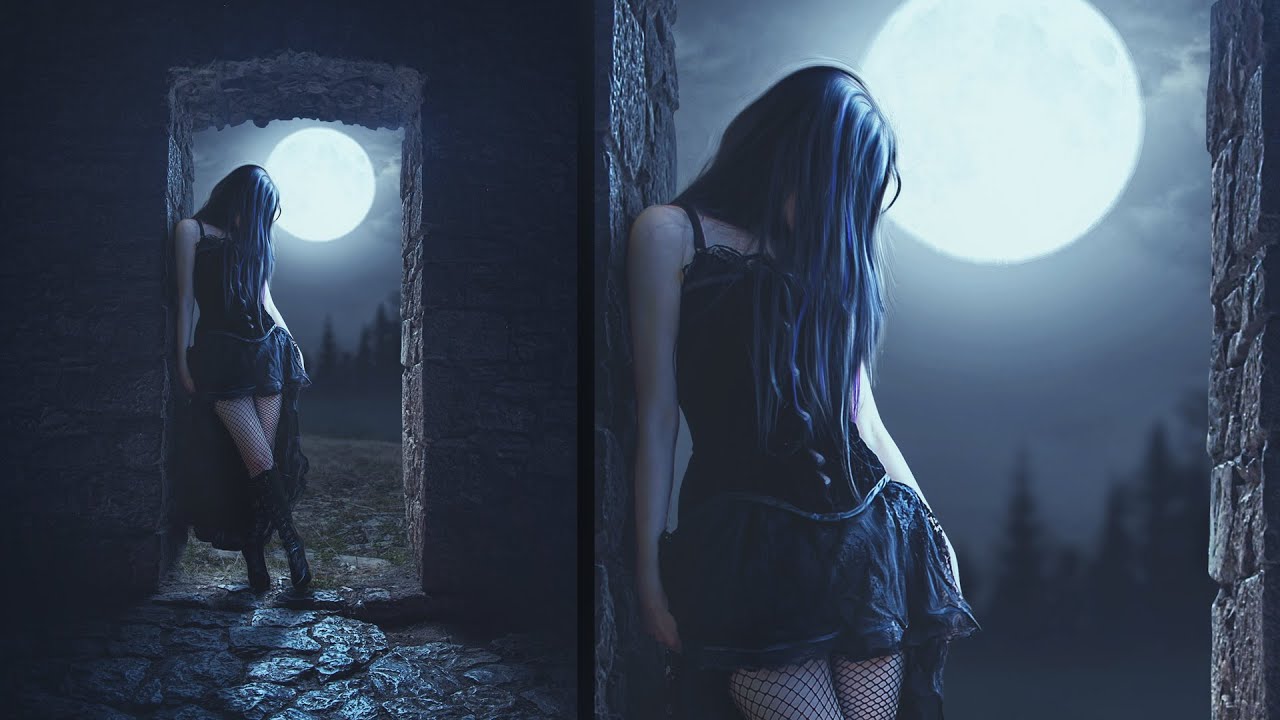 Alone - Photo Manipulation Photoshop Tutorial [Moon Night Effect] - YouTube