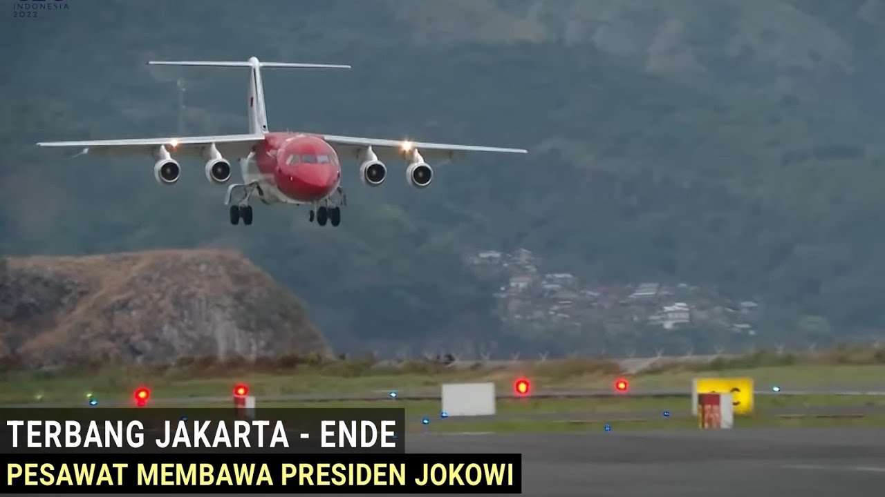 Presiden Jokowi Pakai Pesawat Avro RJ85, Terbang dari Jakarta Ke Ende ...