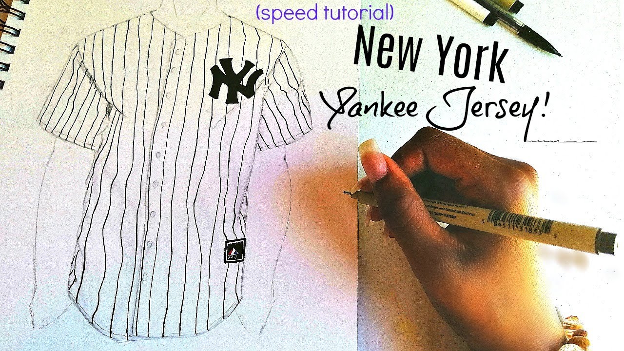 How To Draw a New York Yankee Jersey! - YouTube