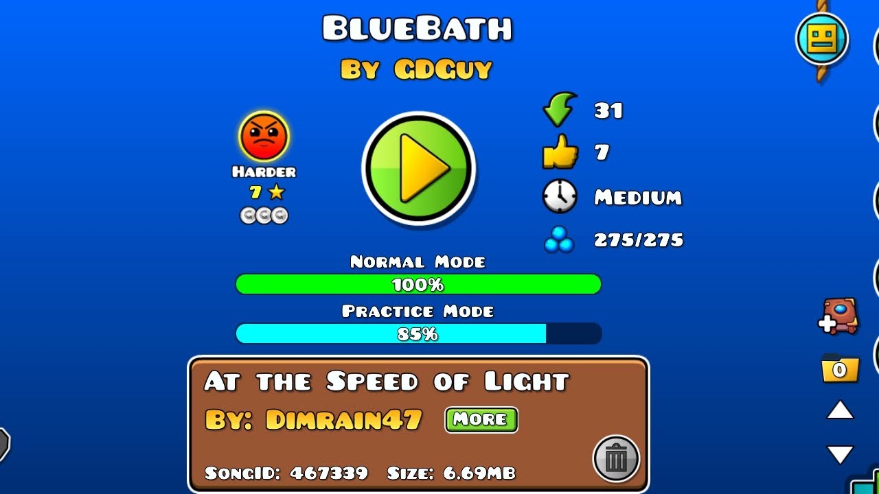 BLUEBATH 100% ALL COINS BY GDGUY SUPER GDPS HARDER FEATURED - YouTube