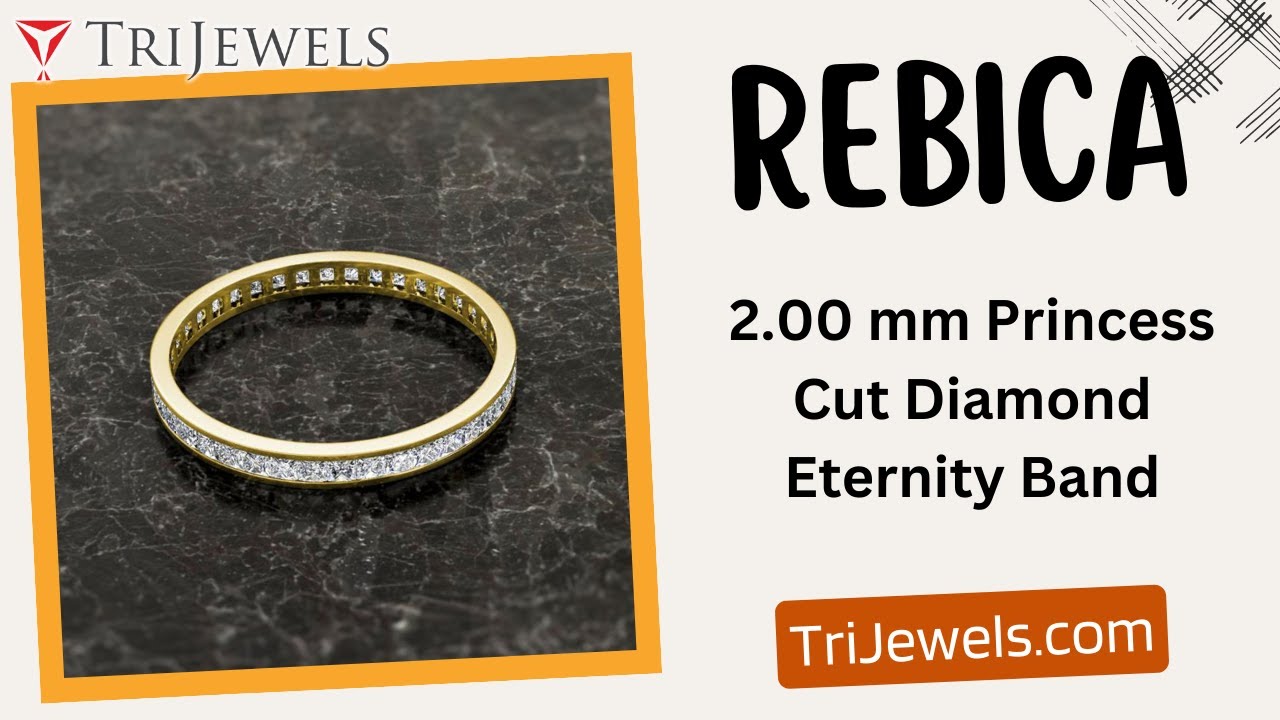 Rebica Princess Cut Diamond with Channel Set Women Eternity Ring ...