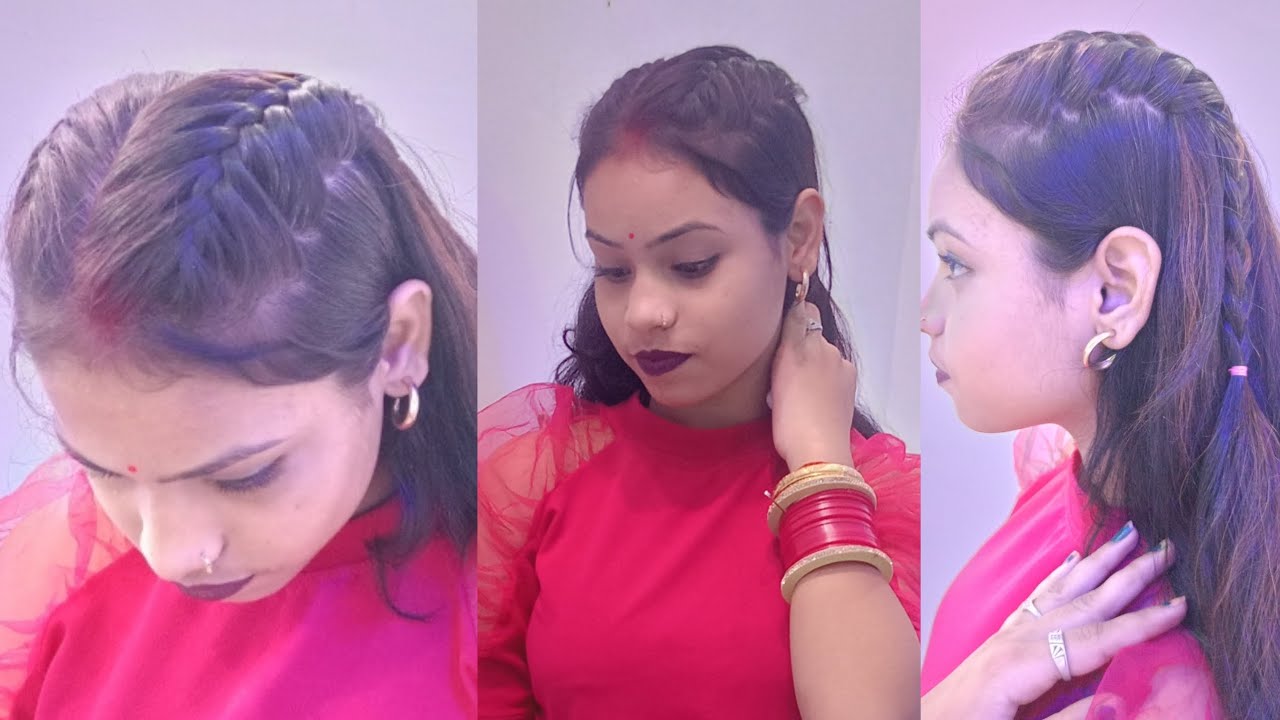 party hairstyle||open hairstyle||front hairstyle||braided hairstyle ...