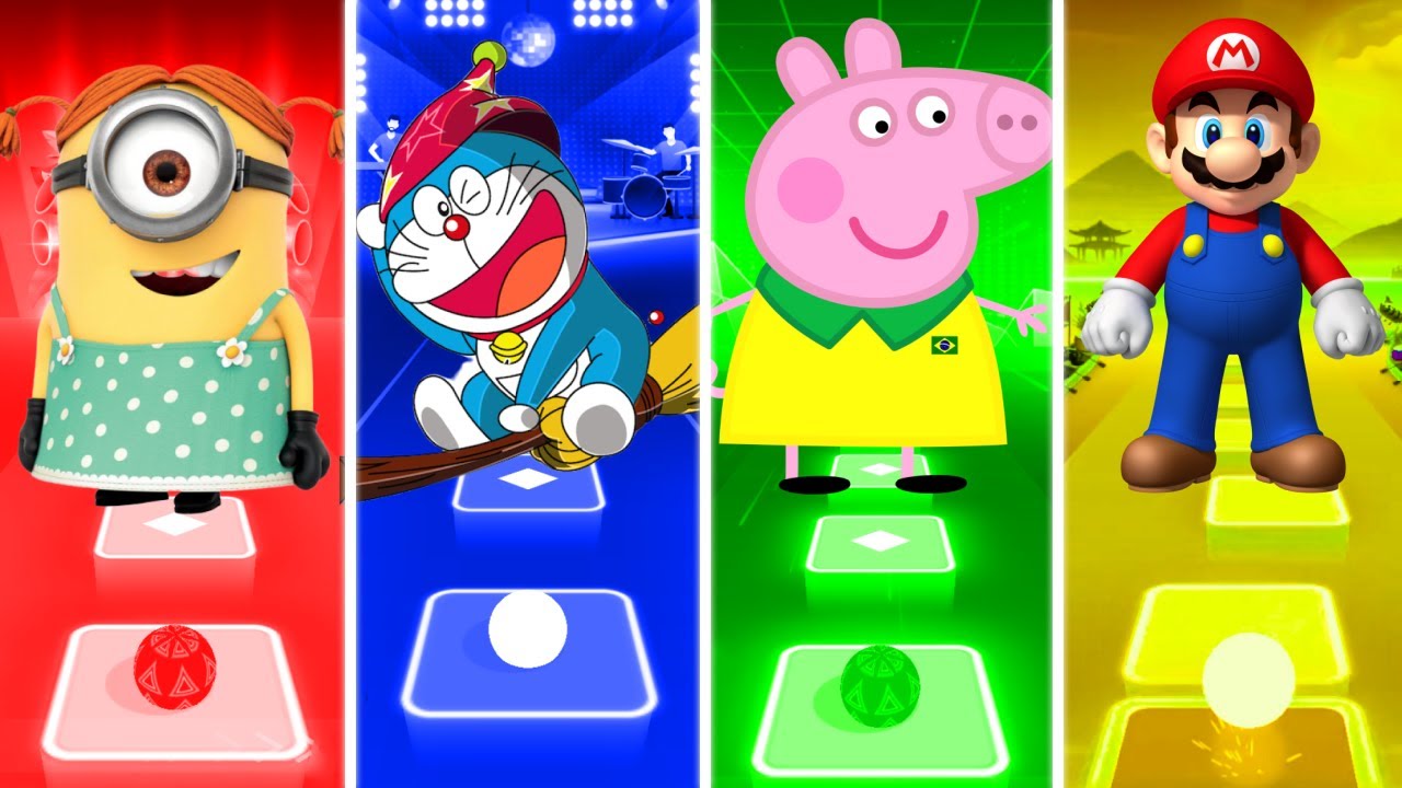 Minions Vs Doraemon Vs Peppa Pig Vs Super Mario - Tiles Hop EDM Rush ...
