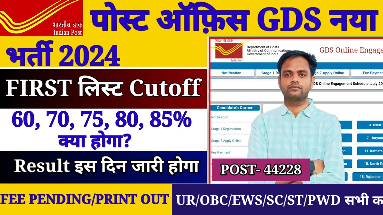 GDS FIRST LIST CUTOFF 2024 | POST OFFICE GDS FIRST LIST 2024 | GDS NEW ...