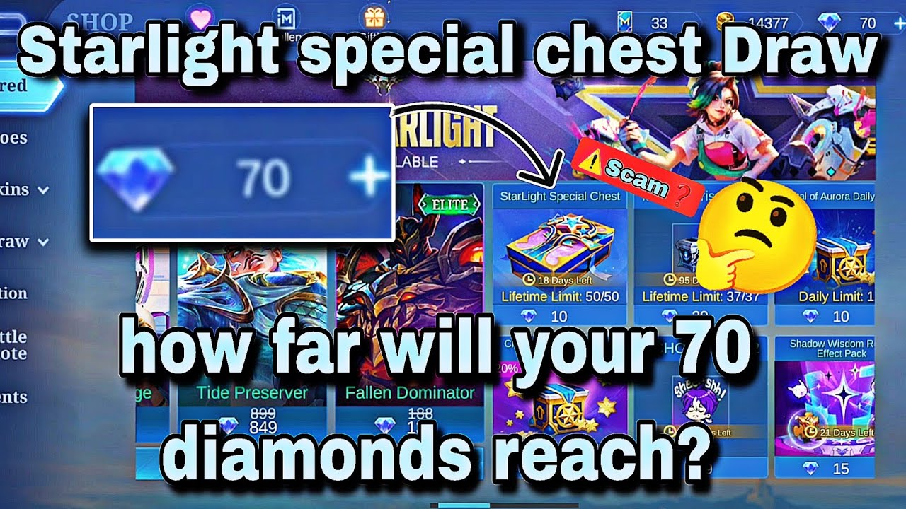 ZREN PLAYS|Starlight special chest draw how far your 70💎 diamond reach ...
