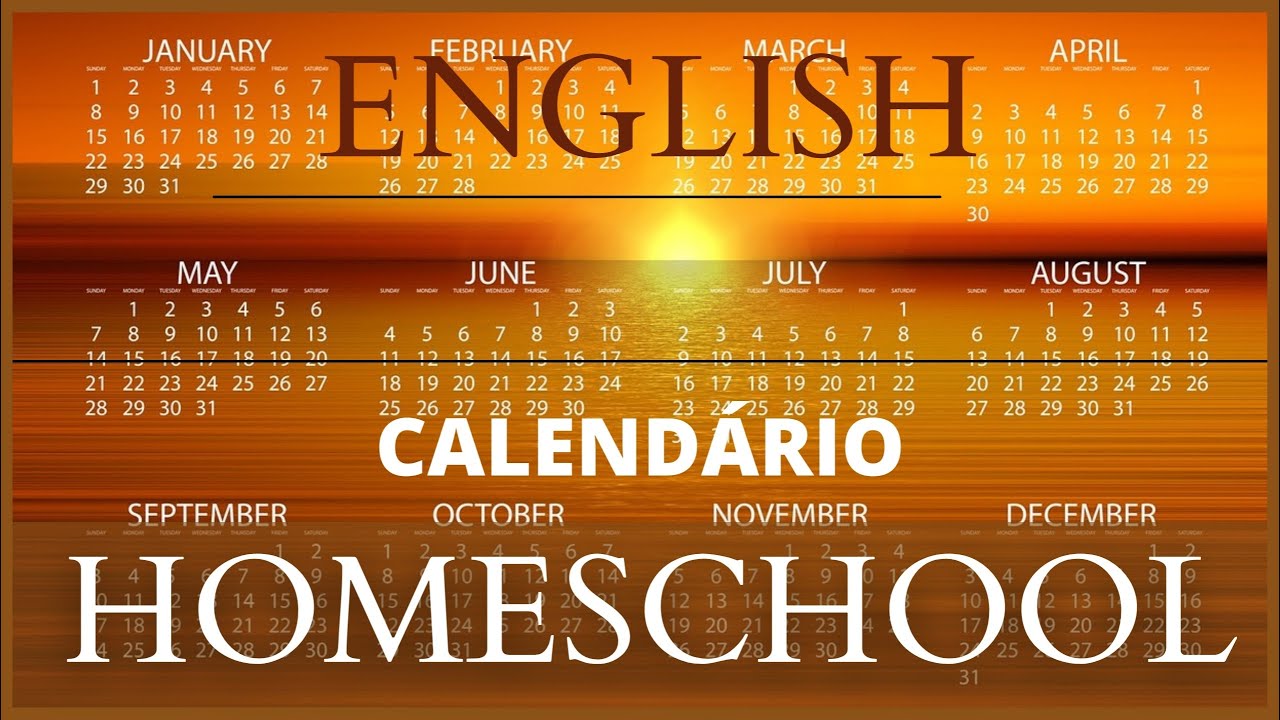 Calendário em Inglês/Calendar - Vocabulary /Vocabulário em Inglês - YouTube