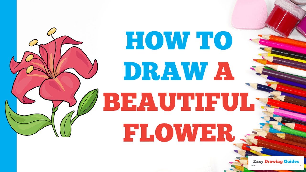 How to Draw a Beautiful Flower: Easy Step by Step Drawing Tutorial for ...
