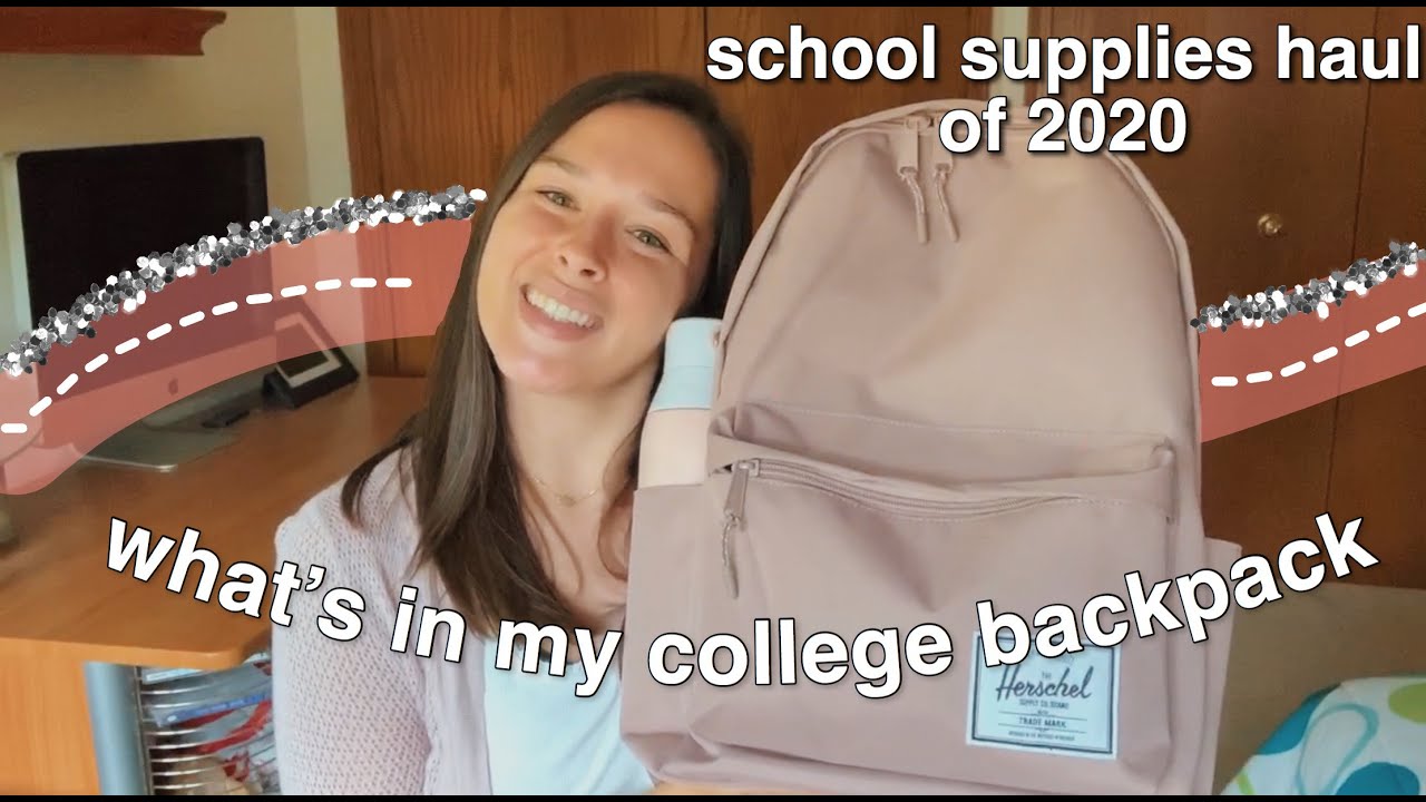 what's in my college backpack/school supplies haul 2020 - YouTube