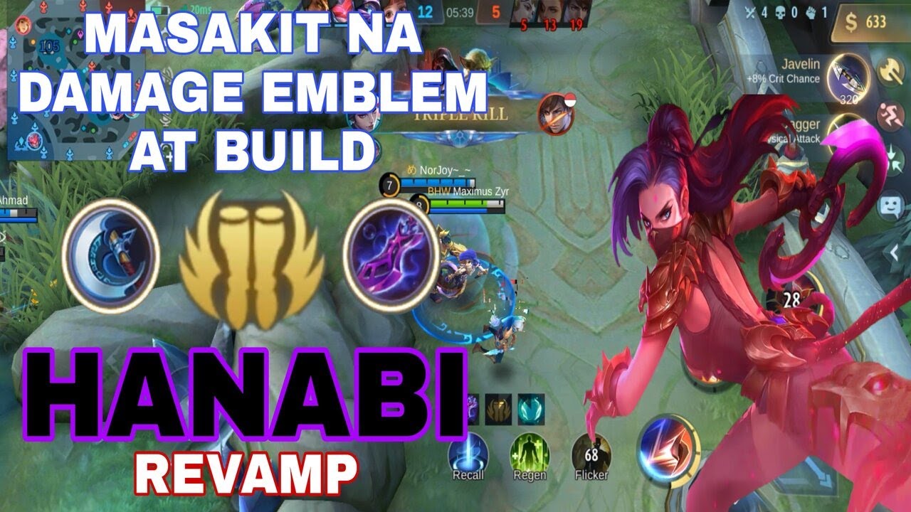 ANG SAKIT NG CRITICAL DAMAGE! HANABI BEST EMBLEM SET AND BUILD PAG NA ...