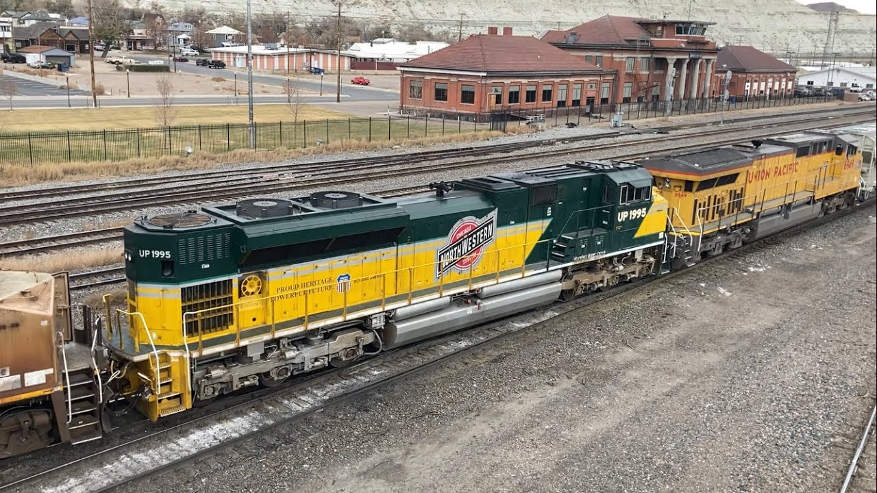 UP’s Green River, WY yard. A very busy place; with special guest CNW ...
