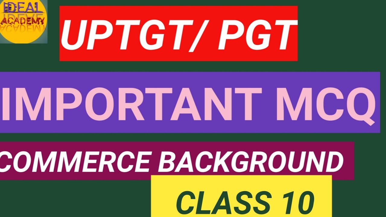 most important mcq for commerce background students #uptgt2022 # ...