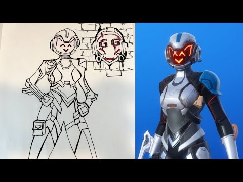 How To Draw Fortnite Skin Paradigm - YouTube