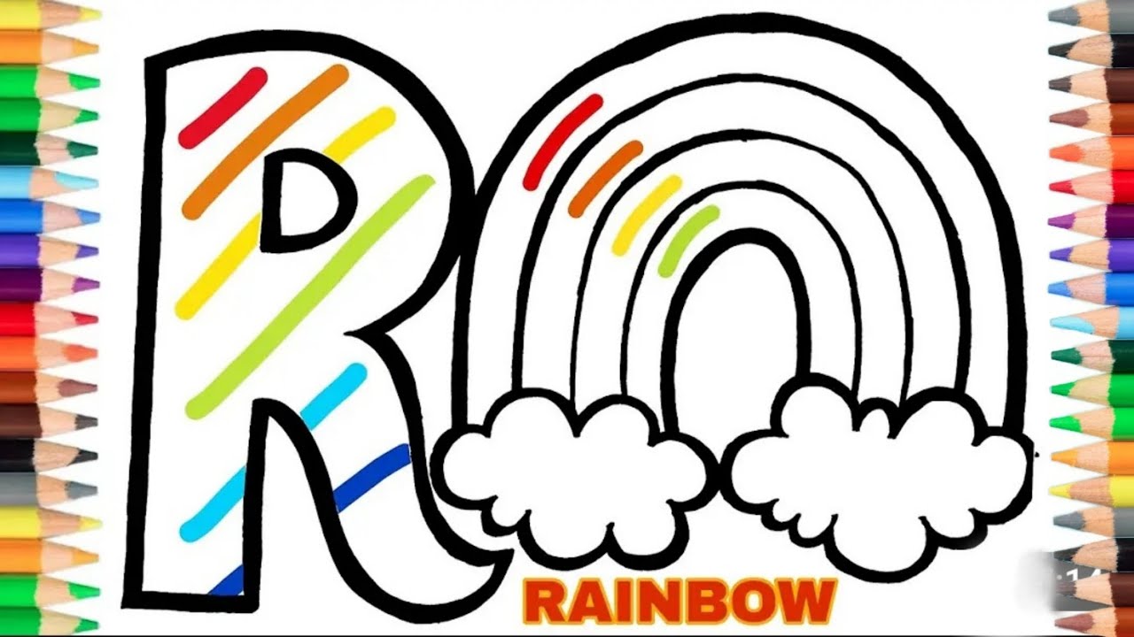 Kids ABC learning and drawing| Letter R for Rainbow art and learn ...
