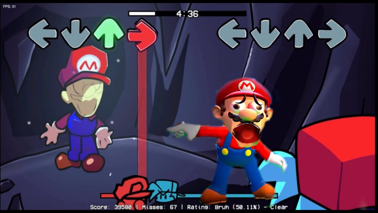 Mario Plays: Friday Night Funkin Vs Textureless Mario - YouTube
