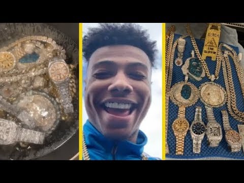 Blueface Boils His Jewelry To Clean It! - YouTube