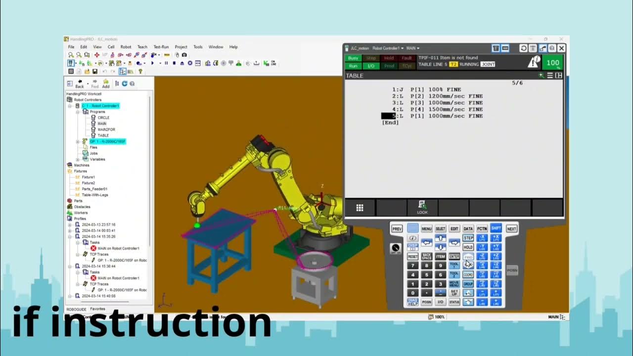 3 type of instructions using roboguide software - YouTube